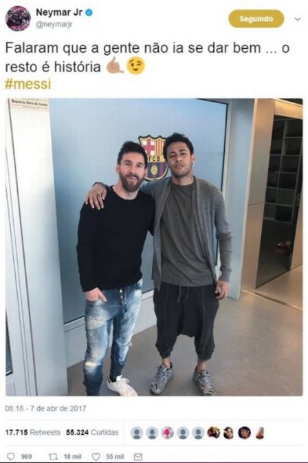 Neymar Jr. atinge a marca de 30 milhões de seguidores no Twitter