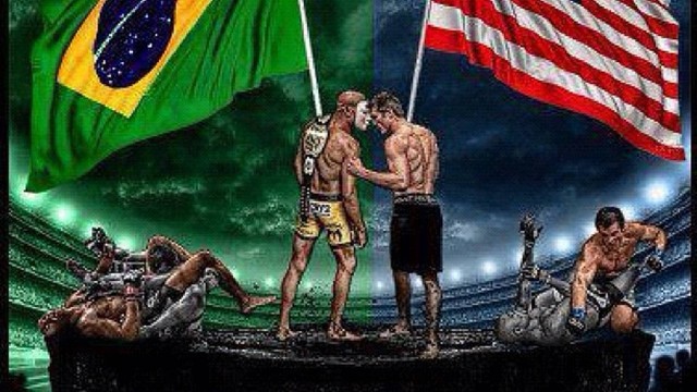 A um mês para o UFC 148, cartaz mostra cenas do primeiro duelo entre ...